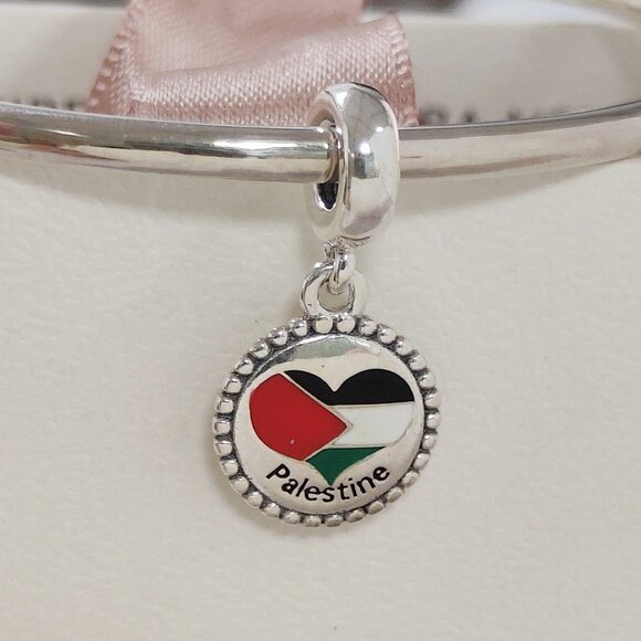 Pandora | Jewelry | Pandora Palestine Heart Flag Dangle Charm S925 ...